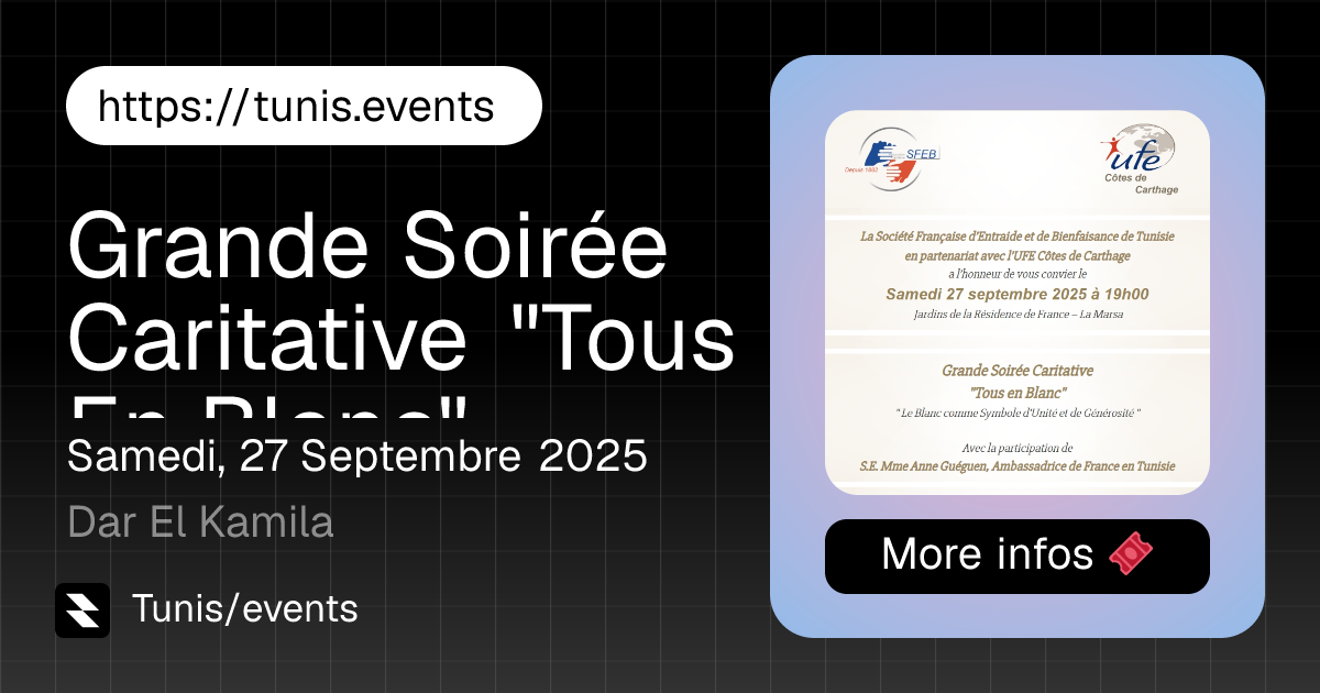 Grande soirée caritative "tous en blanc" - tunis.events